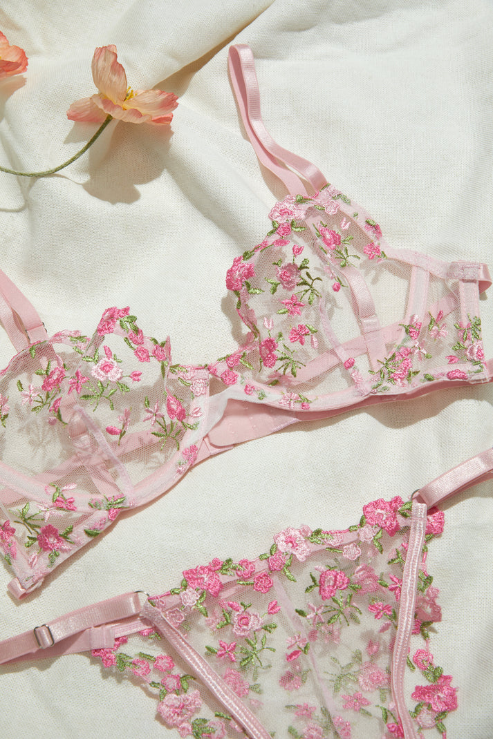 See Through Lingerie | Pink Flower Lingerie – Moxy