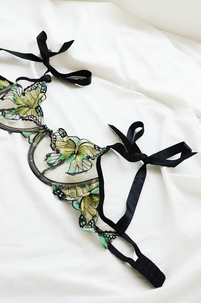 Green Butterflies Lingerie | Fairycore Butterfly Bra – Moxy